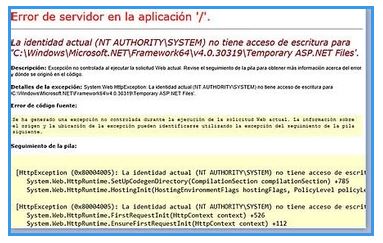 Artículo: Error de servidor en la aplicación ´/´ al intentar acceder al ADD de los sistemas ...